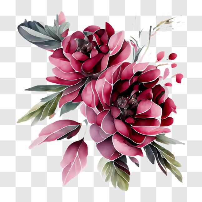 Télécharger Beau bouquet de fleurs roses dans un vase PNG En Ligne ...