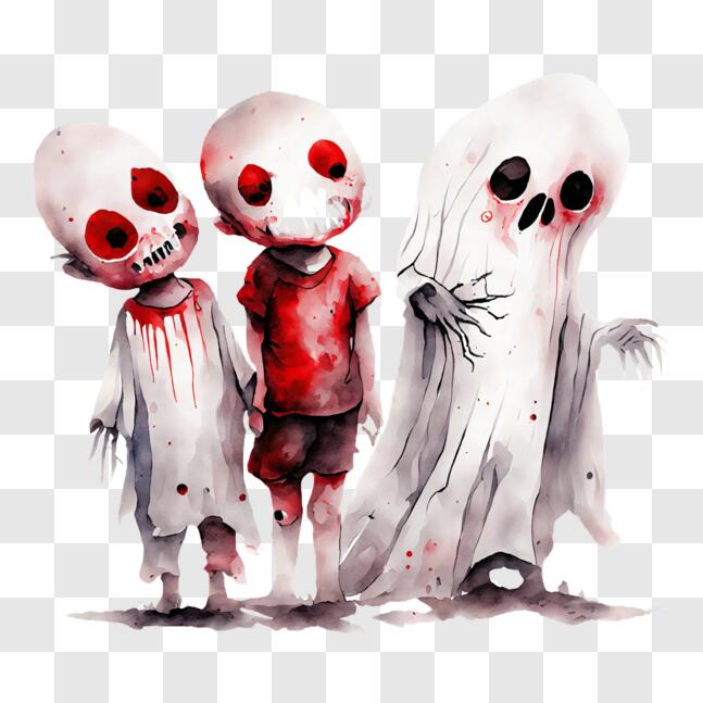 Download Scary Ghost Children with Bloody Faces PNGs Online - Creative ...