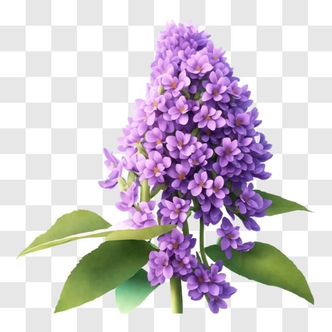 Download Purple Lilac Flower with Green Leaves PNGs Online - Creative ...