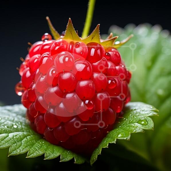 Close-up of a Red Raspberry with Water Droplets stock photo | Creative ...