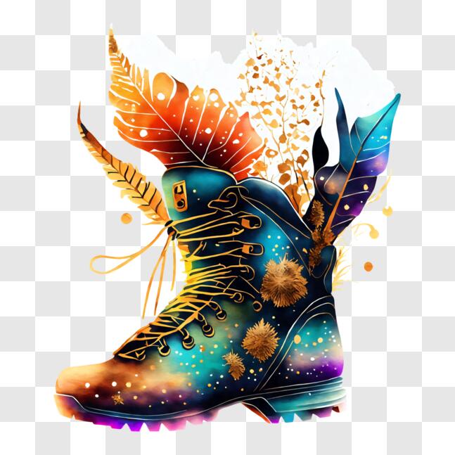 Download Colorful Hiking Boots with Tree Design PNGs Online - Creative ...
