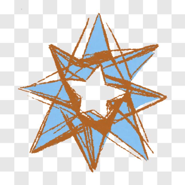 Descarga Estrella marrón con líneas azules - Símbolo de paz y armonía ...