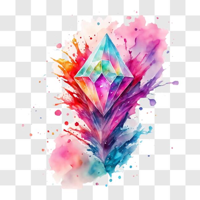 Download Colorful Splatter Diamond Abstract Art PNGs Online - Creative ...