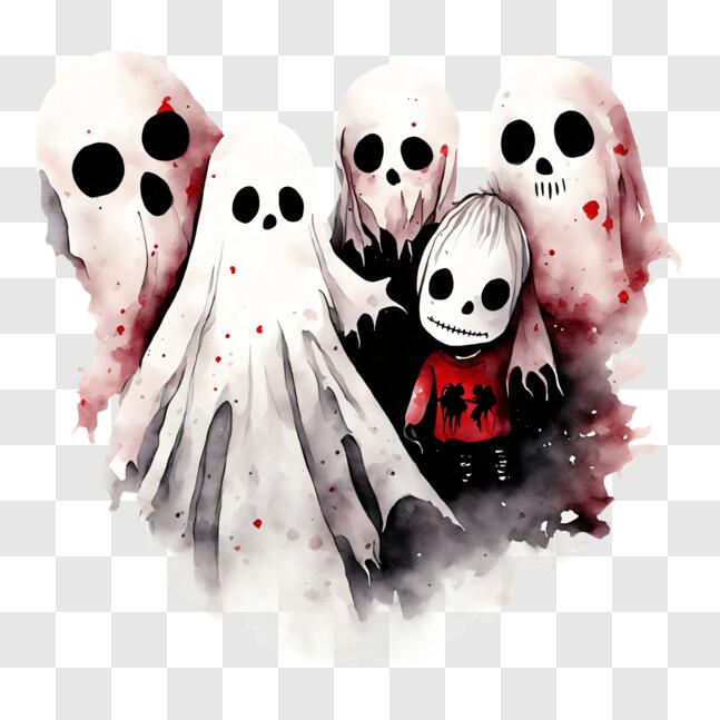 Download Spooky Artwork of Ghosts and Scarecrows PNGs Online - Creative ...