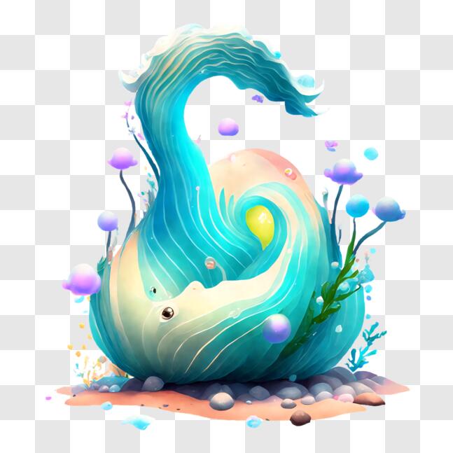 Download Illustration of a Blue Sea Creature in an Underwater Ecosystem ...