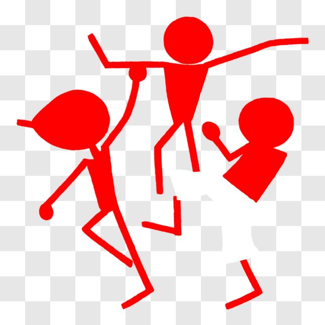 Download Group of Red Stick Figures Engaged in Martial Arts or ...