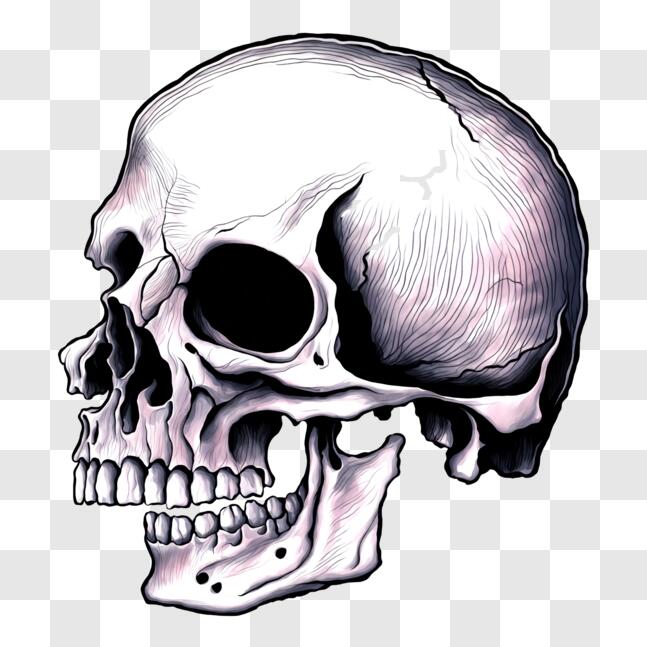 Descarga Cráneo humano realista con mandíbula rota PNG En Línea ...