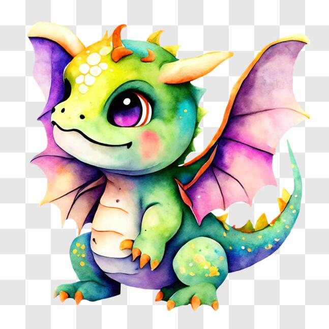 Download Cute and Playful Colorful Dragon Stock Photo PNGs Online ...