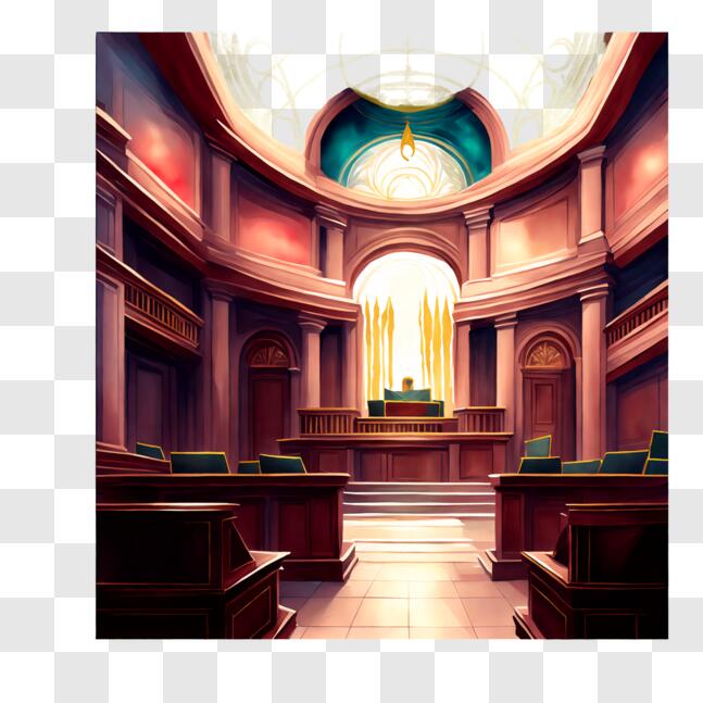 Download Courtroom with Judge's Bench, Witness Stand, and Jury Box PNGs ...