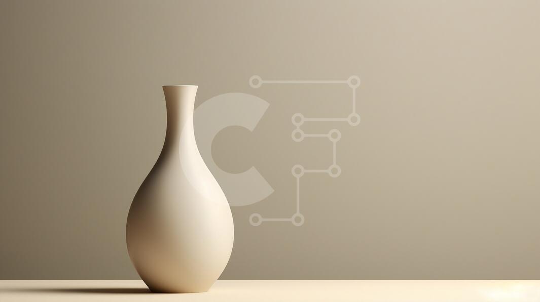 Beautiful White Vase on Table stock photo | Creative Fabrica