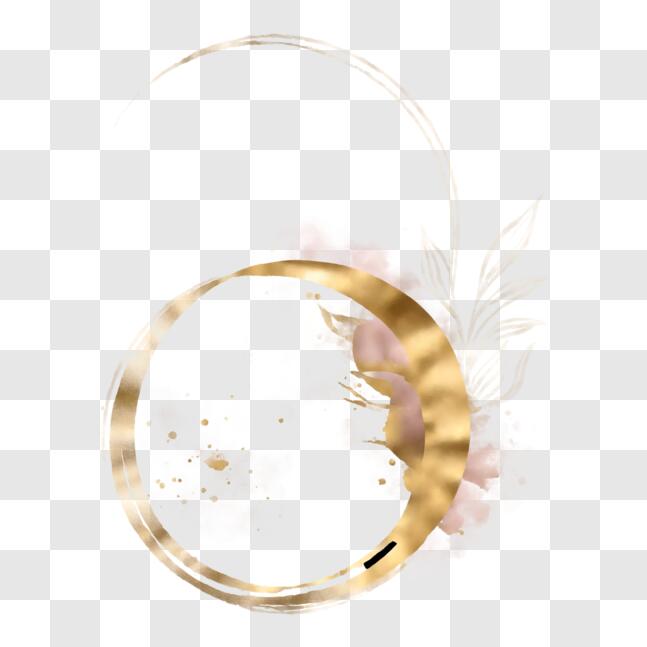 Download Gold Circle with Floral Design PNGs Online - Creative Fabrica
