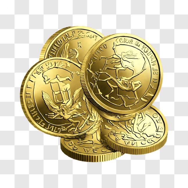 Download Stack of United Kingdom gold coins PNGs Online - Creative Fabrica
