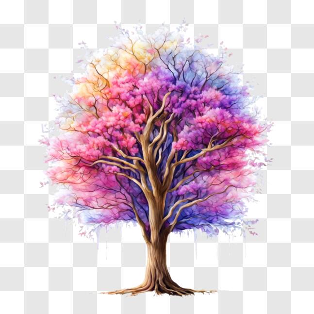 Download Abstract Colorful Tree Artwork PNGs Online - Creative Fabrica