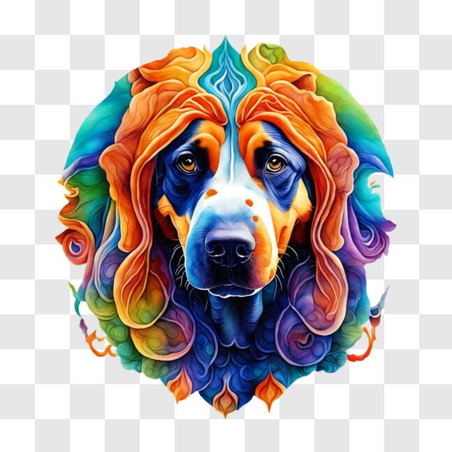 Download Colorful Abstract Dog Head Artwork PNGs Online - Creative Fabrica