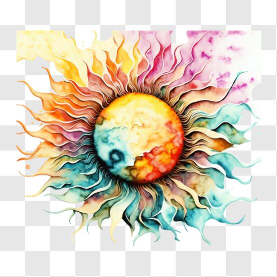 Download Bright and Colorful Sun Art PNGs Online - Creative Fabrica