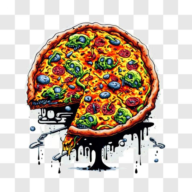 Download Creepy Zombie Pizza Slice Illustration PNGs Online - Creative ...