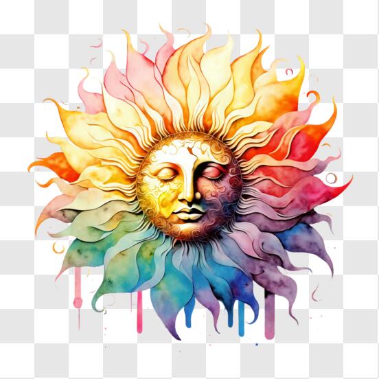 Download Bright and Colorful Sun Art PNGs Online - Creative Fabrica