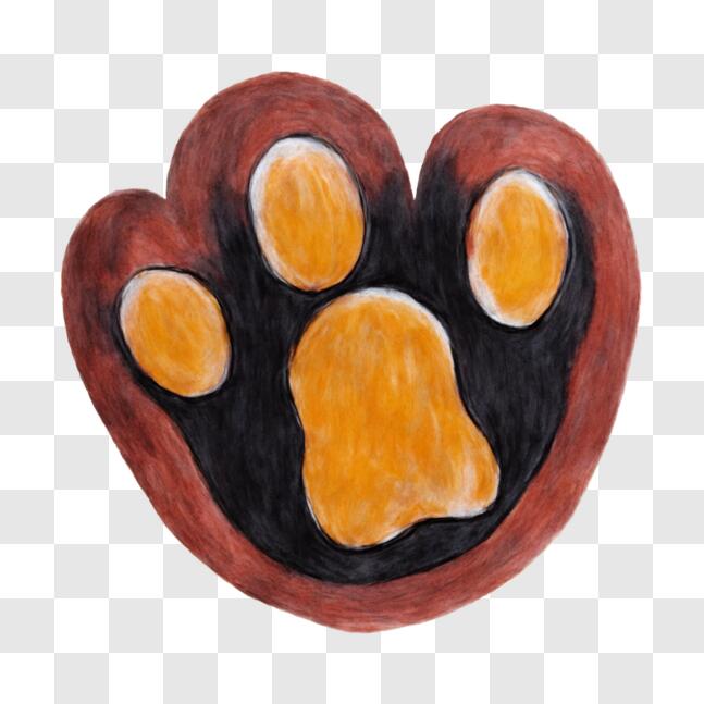 Download Orange and Black Paw Print Circle Artwork PNGs Online ...