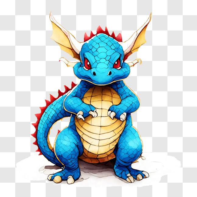 Download Blue and Yellow Dragon in Pokemon PNGs Online - Creative Fabrica