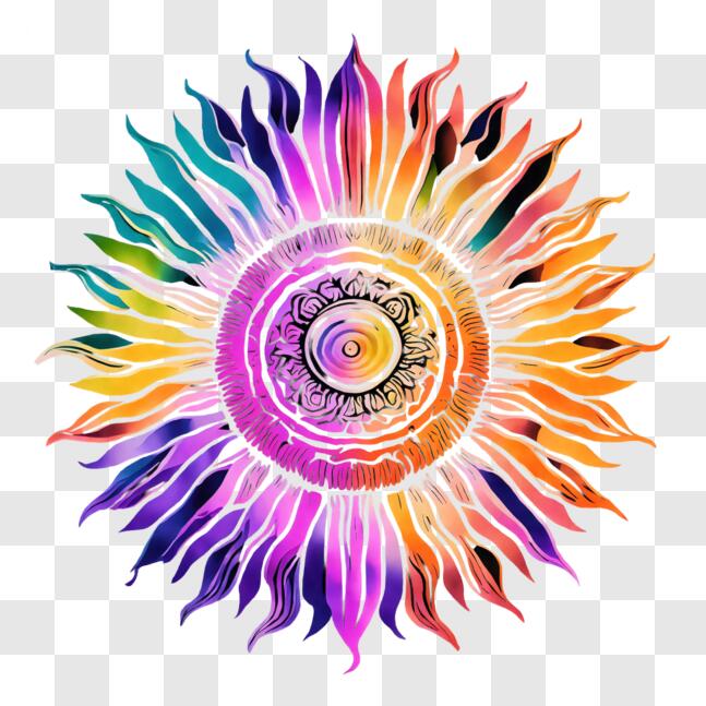 Download Colorful Abstract Sun PNGs Online - Creative Fabrica