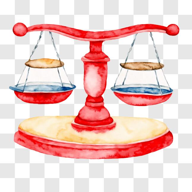 Download Balance Scale with Red and Blue Pans PNG Online - Creative Fabrica