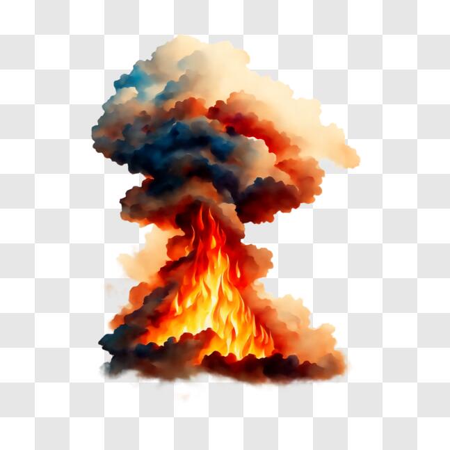 Download Volcanic Eruption with Smoke and Ash PNGs Online - Creative ...