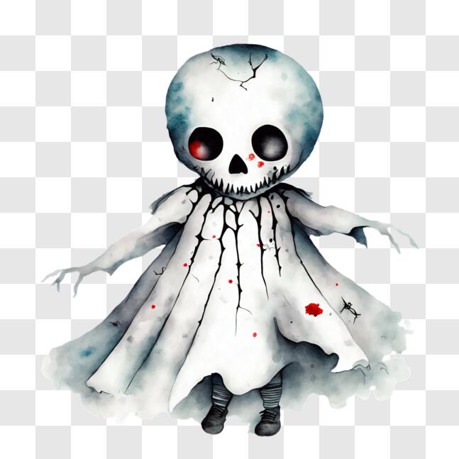 Download Spooky Halloween Skeleton with Bloody Eyes PNGs Online ...