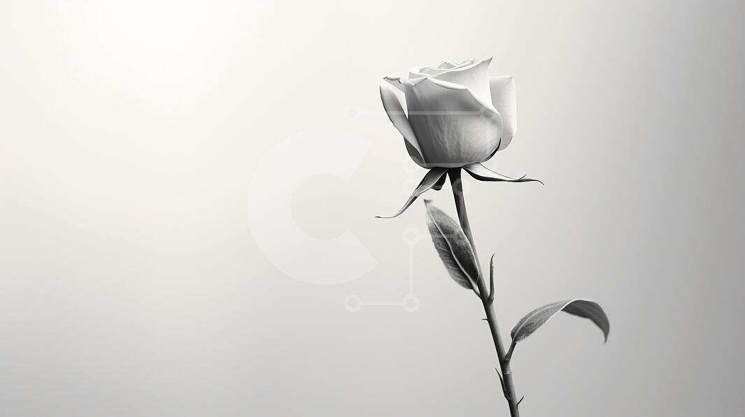 Captivating Image of a Single White Rose stock photo | Creative Fabrica