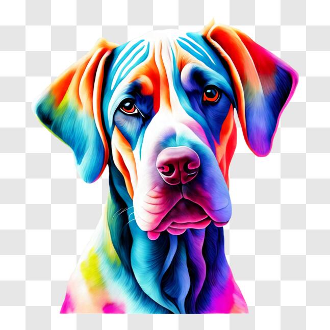 Download Colorful Painting of a Great Dane Dog PNGs Online - Creative ...