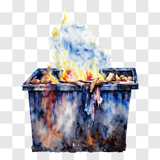 Download Trash Can on Fire with Flames Visible PNGs Online - Creative ...