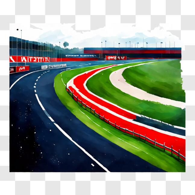 Download Schilderachtige Racetrack met Tribune en Pit Area PNG online ...