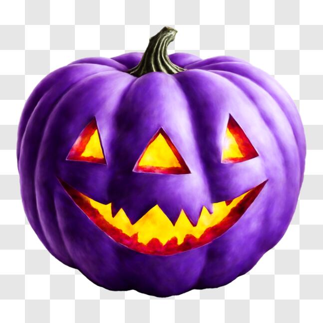 Download Smiling Purple Pumpkin for Halloween Celebrations PNGs Online ...