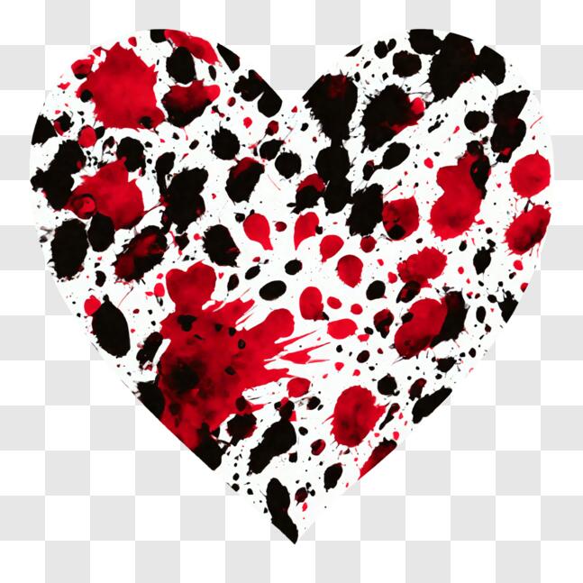 Download Abstract Heart with Paint Splatters PNG Online - Creative Fabrica