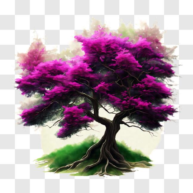 Download Vibrantly Colored Purple Tree PNGs Online - Creative Fabrica
