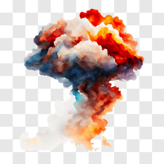 Download Colorful Smoke in the Shape of an Atomic Bomb - Abstract Stock ...