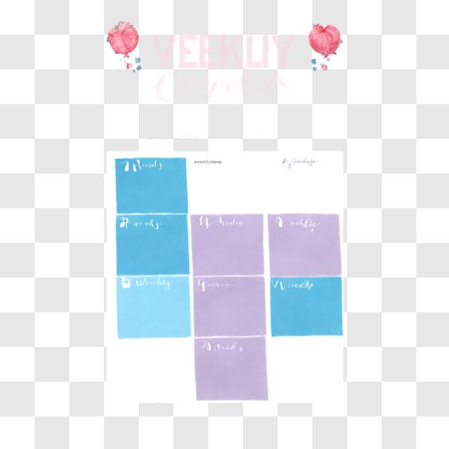 Download Weekly Planner with Purple and Blue Color Scheme PNGs Online ...