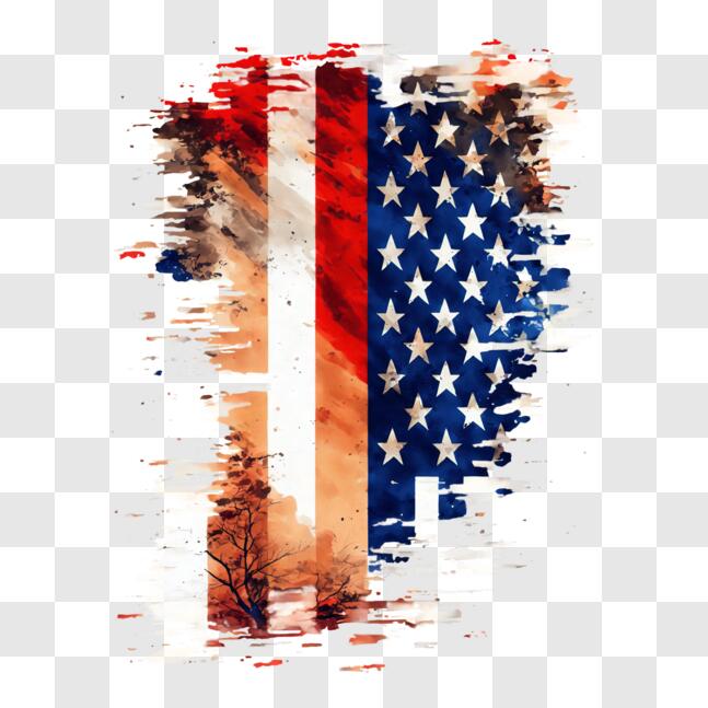 Download Painting of American Flag with Distressed Look PNGs Online ...