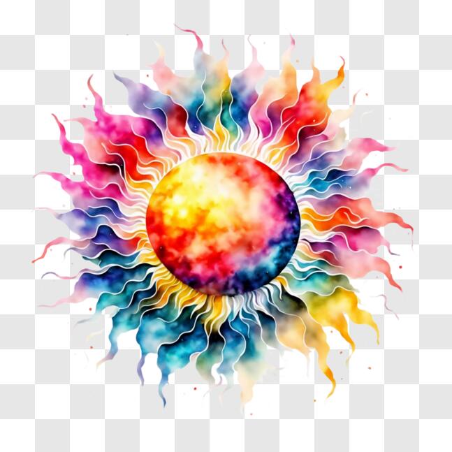 Download Colorful Abstract Sun Image PNGs Online - Creative Fabrica