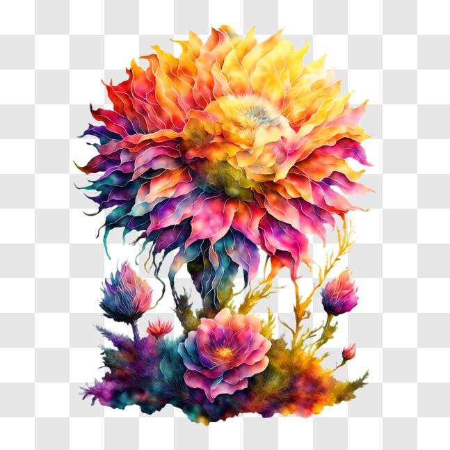 Download Abstract Painting of Colorful Flower PNGs Online - Creative ...
