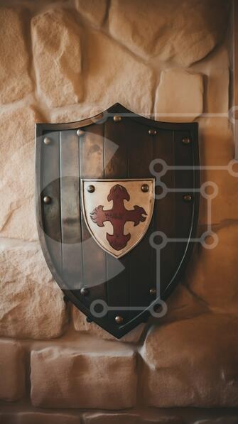 Metal Shield for Protection or Decoration stock photo | Creative Fabrica