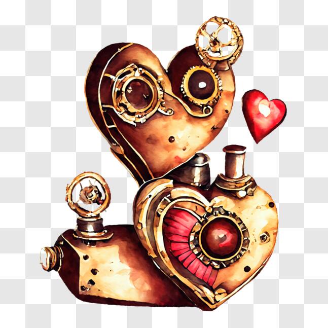 Download Steampunk Clockwork and Piston Hearts PNGs Online - Creative ...