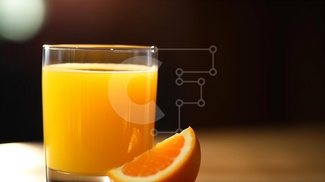 Verre rafraîchissant de jus d'orange photo stock | Creative Fabrica