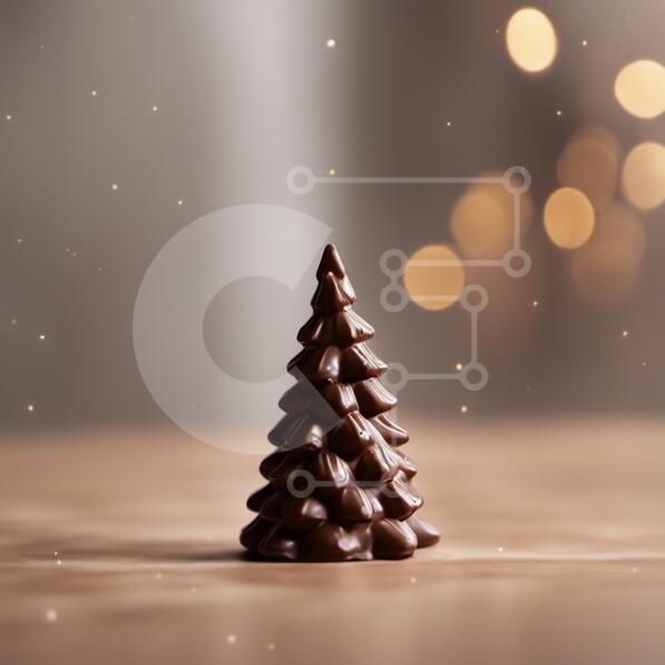Festive Chocolate-covered Christmas Tree Decoration stock photo ...