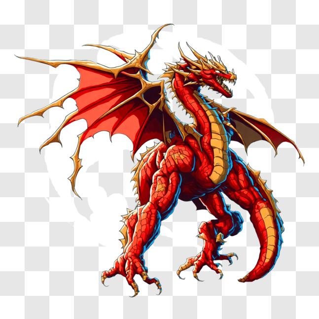 Download Red Dragon with Outstretched Wings - Dragon Ball Z Anime Image ...