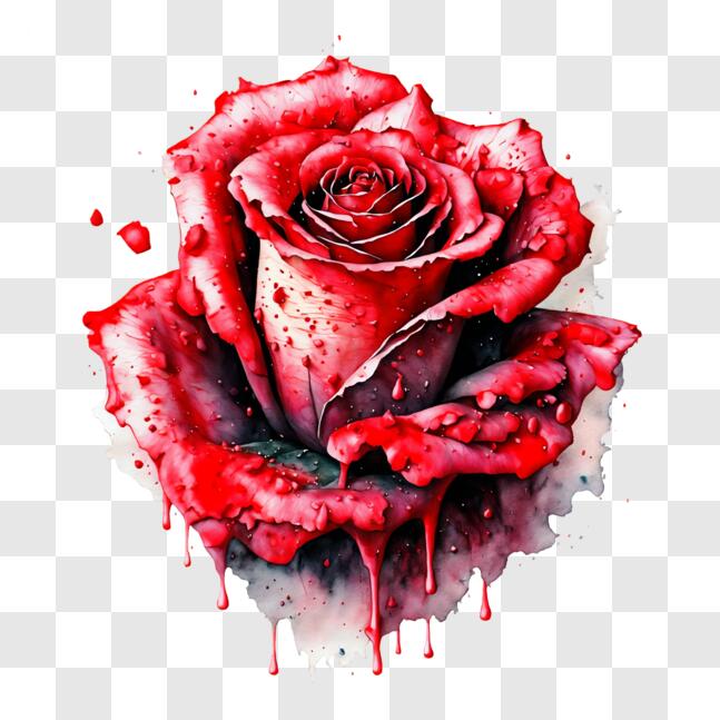Download Blood Dripping Red Rose on Black Background PNGs Online ...