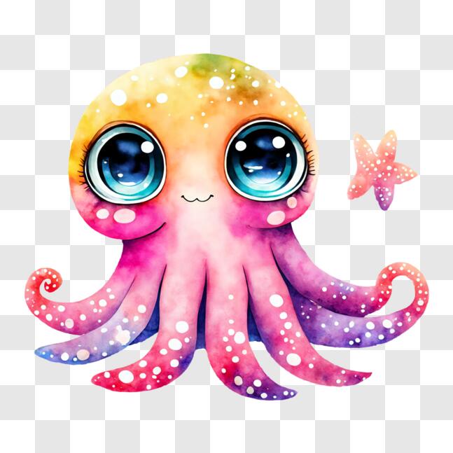 Download Cute Octopus and Starfish with Teddy Bear PNGs Online ...