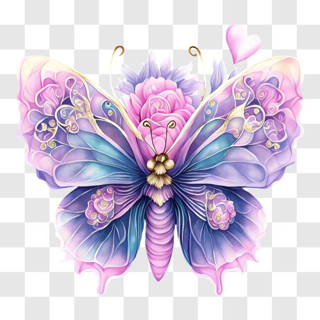 Download Butterfly of Love - Colorful Butterfly with Pink and Purple ...