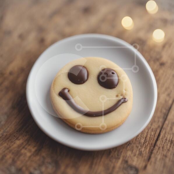 Delicious Smiley Face Cookie with Chocolate Frosting stock photo ...