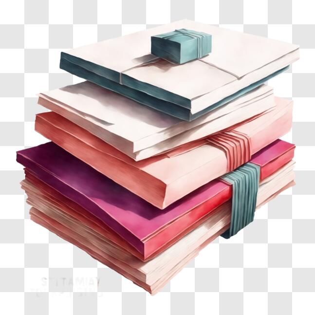 Download Stack of Colorful Envelopes PNGs Online - Creative Fabrica