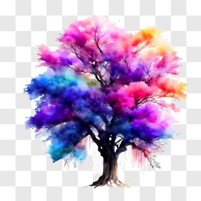 Download Colorful Painted Tree for Home and Office Decor PNGs Online ...